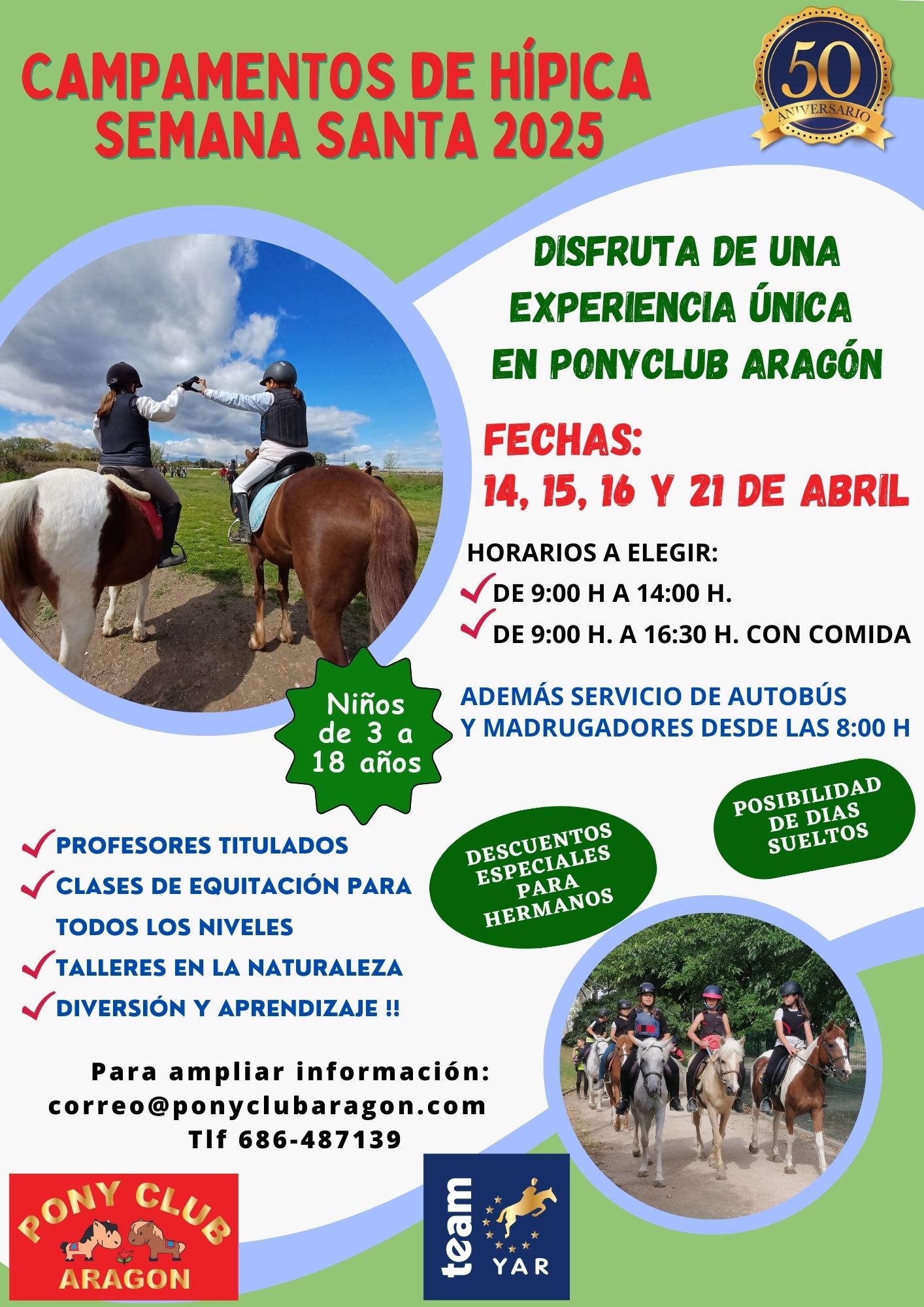 CAMPAMENTO DE SEMANA SANTA 2025 - Hípica - Pony Club Aragón